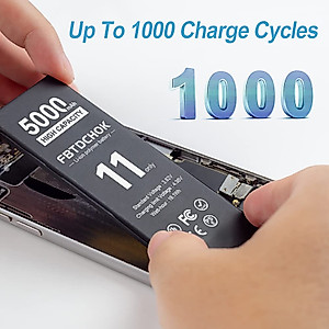 FBTDCHOK [5000mAh Upgraded Replacement Battery Compatible with iPhone 11, [New Version] Ultra High Capacity 0 Cycle A+ Battery Replacement for iPhone 11, with Complete Repair Tool Kit