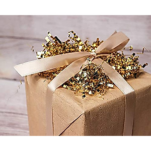 MagicWater Supply Crinkle Cut Paper Shred Filler (4 oz) for Gift Wrapping & Basket Filling - Gold Metallic