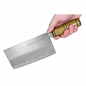 Seki Japan TSUBAZO Japanese Meat Vegetable Cleaver, Stainless Steel Butcher Knife, Shiraki Handle, 170 mm (6.7 in)