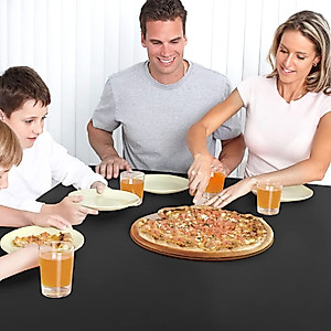 Black Table Cloth Rectangle Table 2 Pack Black Tablecloth Plastic Table Cloth Disposable Table Cloths for Parties Halloween Tablecloth Disposable Tablecloths Waterproof Plastic Table Cover 54" x 108"