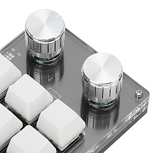 One Handed Programmable Mechanical Keyboard, 12 Keys RGB Programmable Macro Keyboard with Knob Plug and Play Multifunctional Mechanical Gaming Keypad Function Keypad for