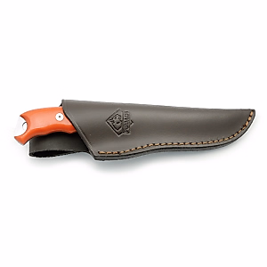 PUMA IP Dexter Orange II Micarta Spanish Made Hunting Knife with Leather Sheath