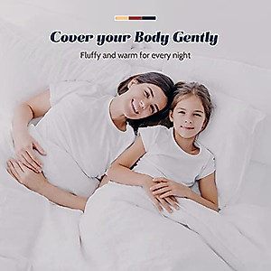 WhatsBedding California King Feather Down Comforter, White Lightweight Comforter, Luxurious Hotel Collection Bed Blanket Comforter,100% Cotton Cover Duvet Insert - Cal-King 104x96 Inch