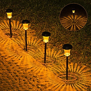 UUYEE Solar Lights Outdoor, Flickering Pattern Solar Pathway Lights, Decorative Landscape Lighting, Outdoor Solar Lights, Waterproof Garden Decor LED Lights for Yard Walkway Garden Lawn Party 4Pack