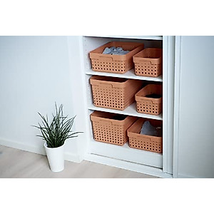 Room Copenhagen, Seoul Basket 5-Pack – Premium Storage Ventilated Nesting Baskets for Groceries, Cleaning, Toys, and More – Small, White