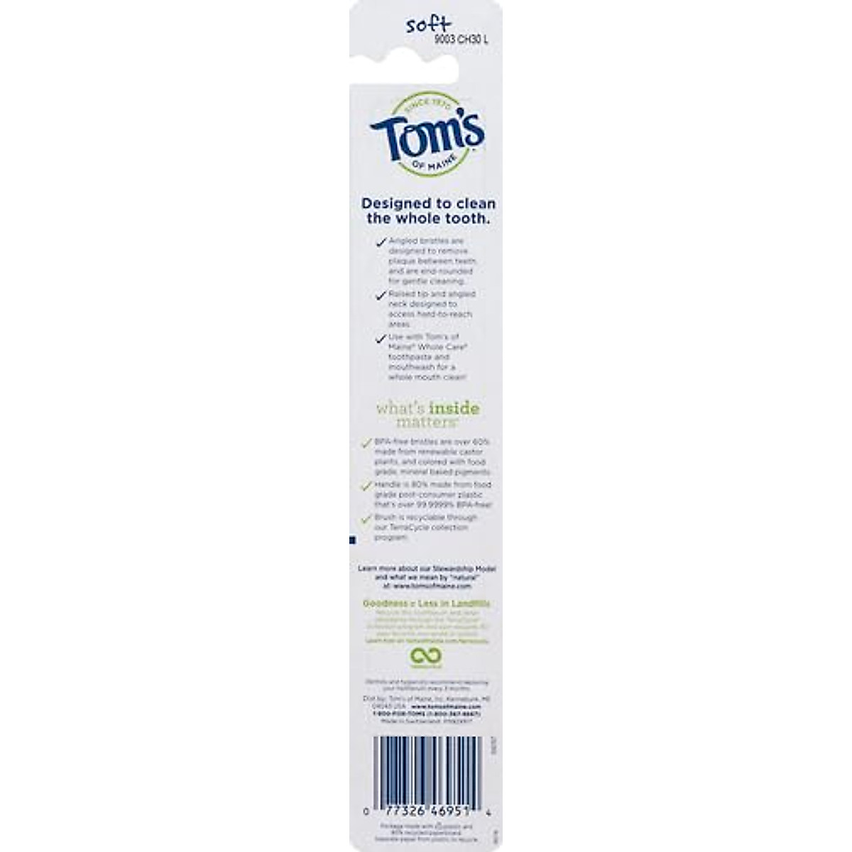 Tom's of Maine Whole Care Toothbrush, Soft, 2 Count(Pack of 1)