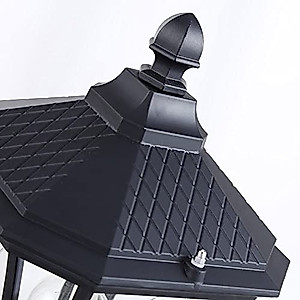 MODEBHD Continental Victoria 1-Light Glass Lantern European Column Lamp Outdoor Table Lamp Modern Simple Aluminum Waterproof Street Post Light E27 Decoration Illumination Bollard Lamps