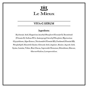 Le Mieux Vita-C Serum - Concentrated Vitamin C & Glutathione Antioxidant Facial Serum for Glowing Skin, Vit C Face Serum to Address the Appearance of Uneven Tone & Blotchiness (1 oz / 30 ml)
