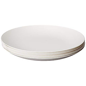 Coza Design- Durable Plastic Plate Set- BPA Free- Set of 6 (White)