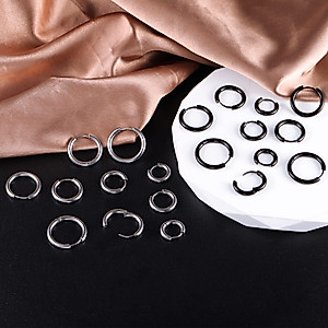 BOUTIQUELOVIN 10 Pairs Stainless Steel Hoop Earrings for Men Small Black Hoop Earrings Set Mens Hypoallergenic Huggie Hoops Earing