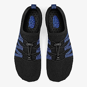 ALEADER Xbarefoot Mens Water Hiking Shoes Slip On Quick Drying Barefoot Shoes for River, Beach, Aqua Black Blue Size 9 US