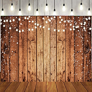 LTLYH 7x5ft Brown Wood Photography Backdrop Photographers Brown Photo Backdrop Retro Wood Wall Backdrop Baby Shower Birthday Party Banners Backdrop 216…