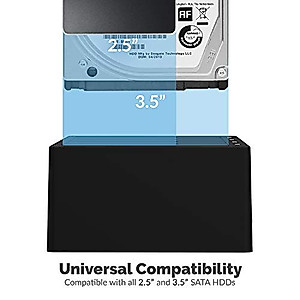 SABRENT Docking Station SSD/External Hard Disk/HDD 2.5/3.5 inch, USB 3.2 Gen 1, 4 Slots for SSD/HDD, with Power Supply and Fan, for SATA SSD/HDD, with 4 Separate ON/Off switches (DS-U3B4)