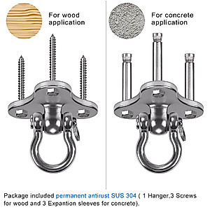 BeneLabel 3 Holes Heavy Duty Swing Hanger, Swing Set Hardware, Swing Set Accessories, Swing Set Brackets, Hammock Hanging Kit, Punching Bag Hangers, Indoor/Outdoor Playground, 1100BL Capacity