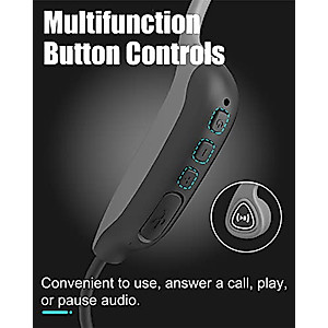 Tayogo Bone Conduction Headphones, Wireless Bluetooth Bone Conducting Earbuds, Open Ear Headset with Mic, for Running, Cycling, Yoga-Grey