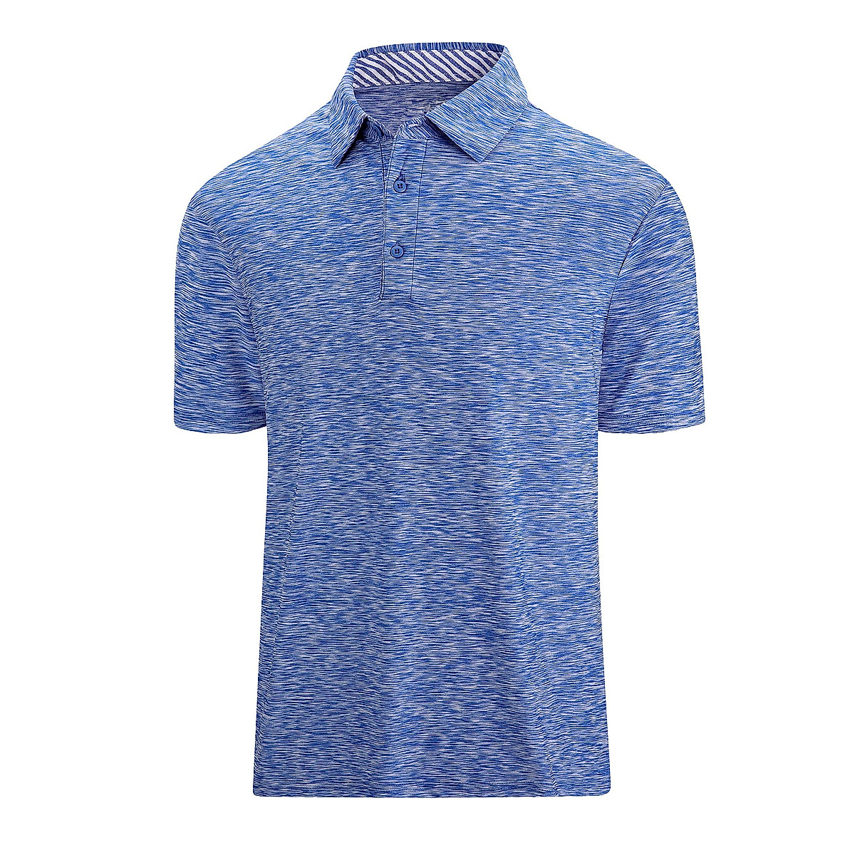 SAMERM Mens Golf Shirt Moisture Wicking Quick Dry Short Sleeve Casual Golf Polo Shirts for Men(Blue L)
