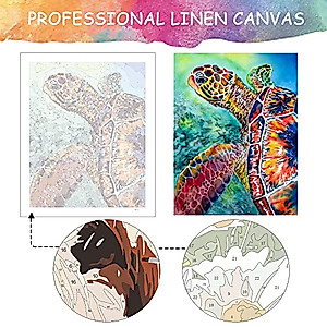 Teinsnis Sea Turtle Paint by Number for Adults Canvas, DIY Digital Sea Turtle Paint by Numbers, Sea Turtle Adult Paint by Number Kits, Acrylic Oil Number Painting Kits for Home Decor Gift 16"x20"