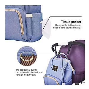 Arolly Multi-Function Waterproof Diaper Bag Travel Backpack Nappy Tote Bags for Baby Care, Large Capacity, Stylish and Durable (Blue)