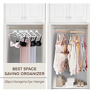 Sgokuno Bra Hangers for Closet Organizer, Tank Top Hanger with 20 Foldable Bra Hanger Hooks, Space Saving Hangers，Perfect for Dorm & Apartment essientials for Closet Organizers and Storage.