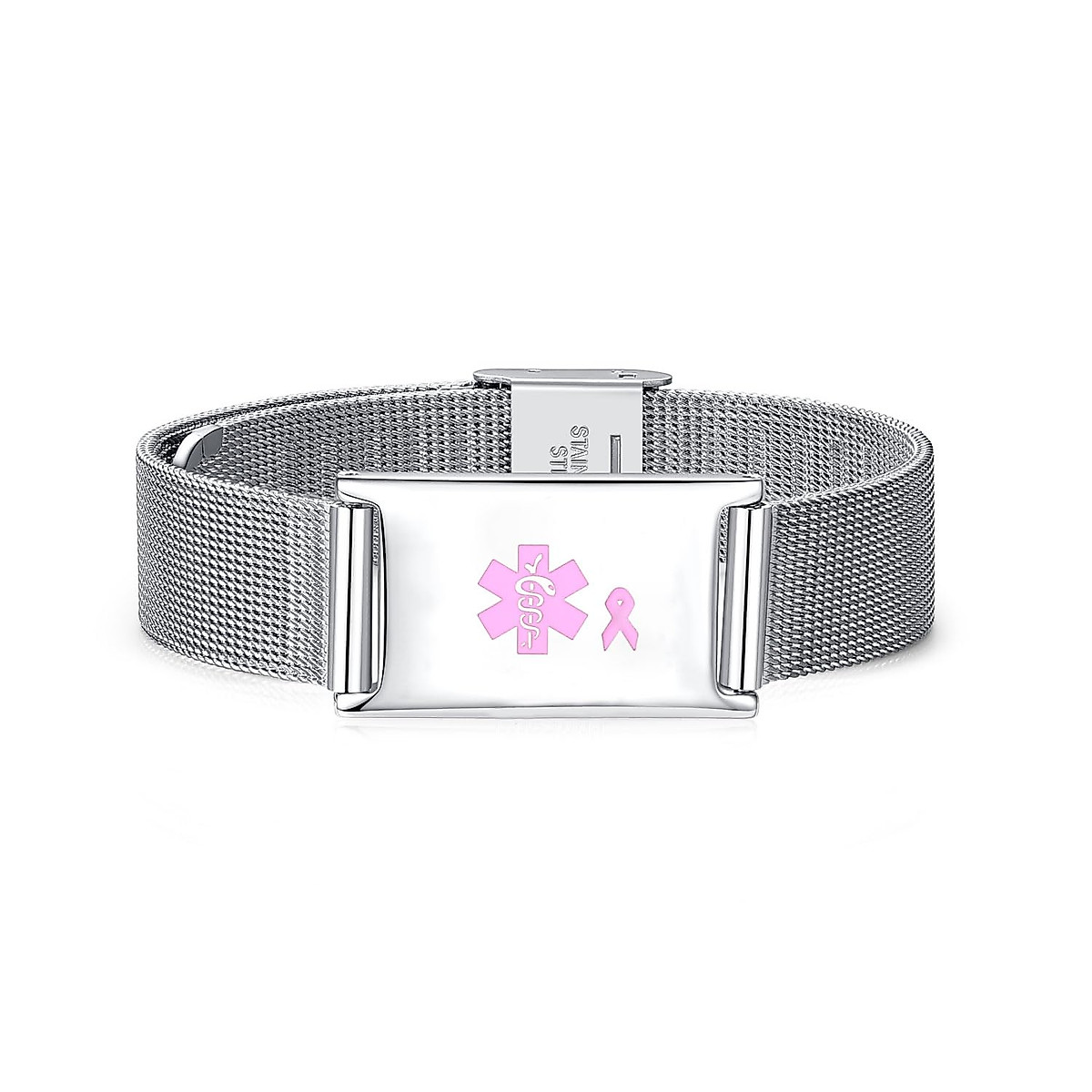 LinnaLove Lymphedema Alert Bracelets No Needle or BP Bracelets Stainless Steel Medical Bracelets for Women (Customize)