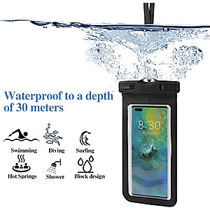 Hapylasty Universal Waterproof Phone Pouch, IPX8 Waterproof Case Phone Dry Bag Pouch for iPhone 14 13 12 11 Pro Max XS Plus Samsung Galaxy, Floating Large Cellphone Dry Bag for Beach Swimming Pool,