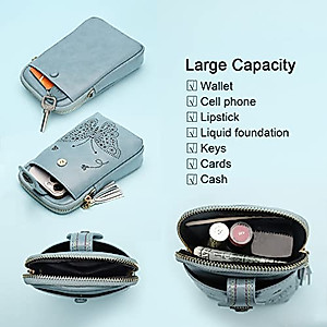 APHISON Small Crossbody Bags for Women, Lightweight Mini Cute Cell Phone Purse for Women with Tassel and Shining Butterfly