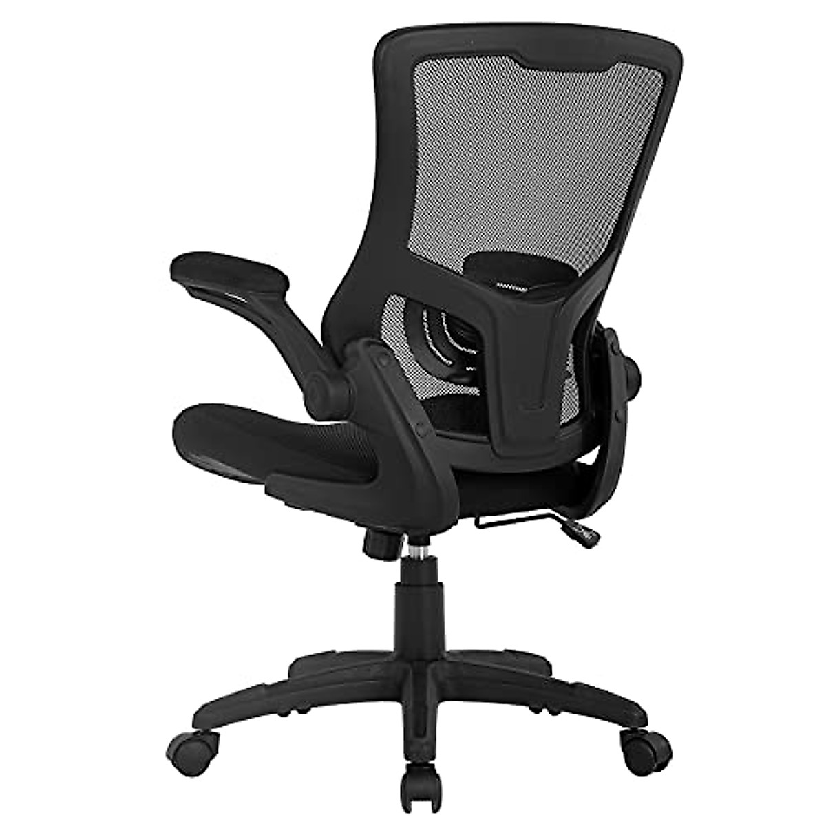 Home Office Chair Mesh Desk Chair Computer Chair with Lumbar Support Flip Up Arms Ergonomic Chair Adjustable Swivel Rolling Executive Mid Back Task Chair for Women Adults, Black