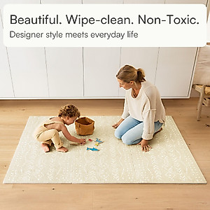 Lillefolk Premium Foam Play Mat for Baby - Large 72”x48” Non-Toxic, Soft Thick Activity Playmat for Girl or Boy; Interlocking Puzzle Tiles, Floor Mats for Infants Tummy Time, Crawling