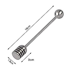 1Pieces Honey Stirrer Spoon Long Handle Honey Dipper Stainless Steel Stirrer Honey Spoon Mixing Tool for Honey Jam Jar Dispense