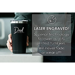 New Dad Gifts for Men - Dad EST 2023, 16 oz Insulated Coffee Tumbler with Lid - First Time Dad Gifts for Fathers Day - Gifts for New Dad - New Parents Gifts for Dads Ideas - Dad Tumbler Cup - Black