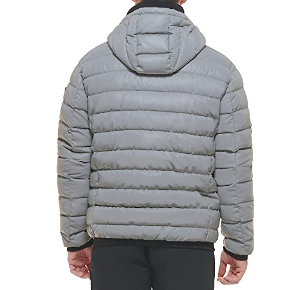 Calvin Klein Men's Hooded Super Shine Puffer Jacket, Reflective, Small