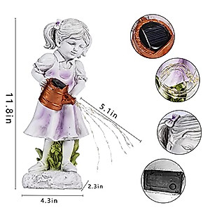 Histoacryl Fairy Garden Statues Outdoor Decor, Angel Figurines with Solar Lights Waterproof Resin Yard Art Sculpture Decoration for Patio, Lawn, Balcony, Mother's Day, Housewarming Gift
