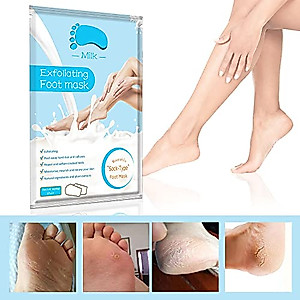 Foot Peel Mask-3 Pack,Foot Exfoliating Set With Milk Serum,Baby Foot Peeling-Cracked Feet Treatment,Dead Skin Heel Scraper For Feet,Disposabel Feet Spa Socks,Intensly Moisturizes Repair and Softens The Feet