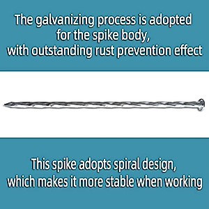 EISENSP 10-inch Spiral Metal Landscape Edging Stakes - Galvanized and Rustproof - 30pcs Round Anchoring Staples for Paver Edging, Artificial Turf, Garden Landscape and More, Bright Spike Timber Nail