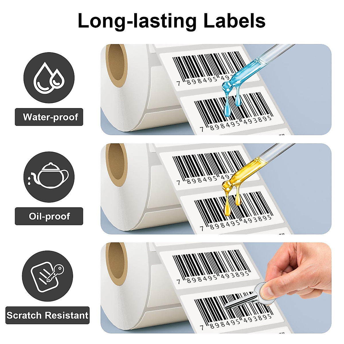 MaxGear 2.25" X 1.25" Direct Thermal Labels, Perforated UPC Barcode & FBA Address Stickers, Premium Permanent Adhesive Shipping Labels, Compatible with Rollo & Zebra (12 Rolls, 1000 Labels/Roll)
