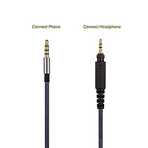 Audio Cable Replacement with in-Line Mic and Remote Volume Control Compatible with SHURE SRH840 SRH940 SRH440 SRH750DJ Headphones and iPhone iPod iPad Apple Devices