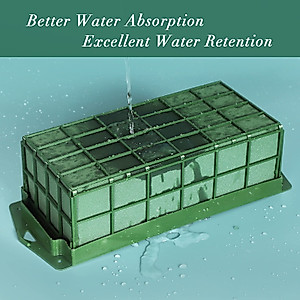 Floral Foam Cage for Fresh and Artificial Flowers, 2 pcs Wet and Dry Floral Foam Blocks for Wedding, Birthdays and Garden Decorations