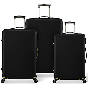 Feybaul Travel Luggage Cover Suitcase Protector Washable Protector Covers Dust and Stratch Resistance, Black, S/M/L