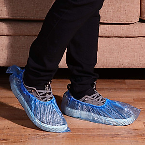 Disposable Boot and Shoe Covers for Floor, Carpet, Shoe Protectors, Durable Non-Slip (Blue, 400)