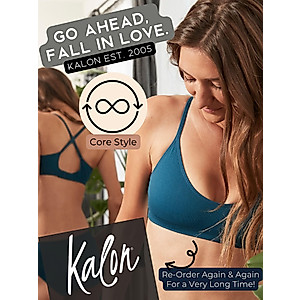 Kalon Women’s 4 Pack Demi Padded Bralette Wireless Comfortable Bra (M/L, Winter)