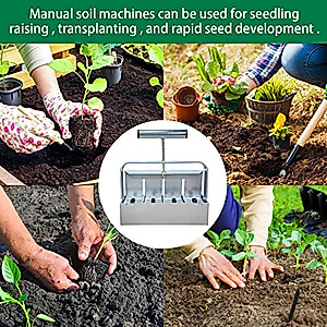 Upgraded Genuine Soil Block Maker, Handheld Seeding Soil Blocker, Soil Blocking Tool, Quad Soil Blocker – Come with 12Pcs of Seed Pins