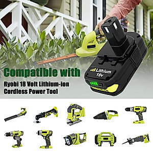 TOPBATT 2Pack P108 P102 3.0Ah Replacement for Ryobi 18V Battery and P117 Charger Combo Compatible with Ryobi 18 Volt Battery P103 P104 P105 P107 P109 P190 P191 P122 Cordless Tool