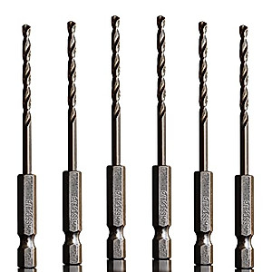 M35 High Speed Steel HSS Titanium Drill Bit Set Twist Drill Bits Set Quick Change for Metal, Steel, Wood (1/16)