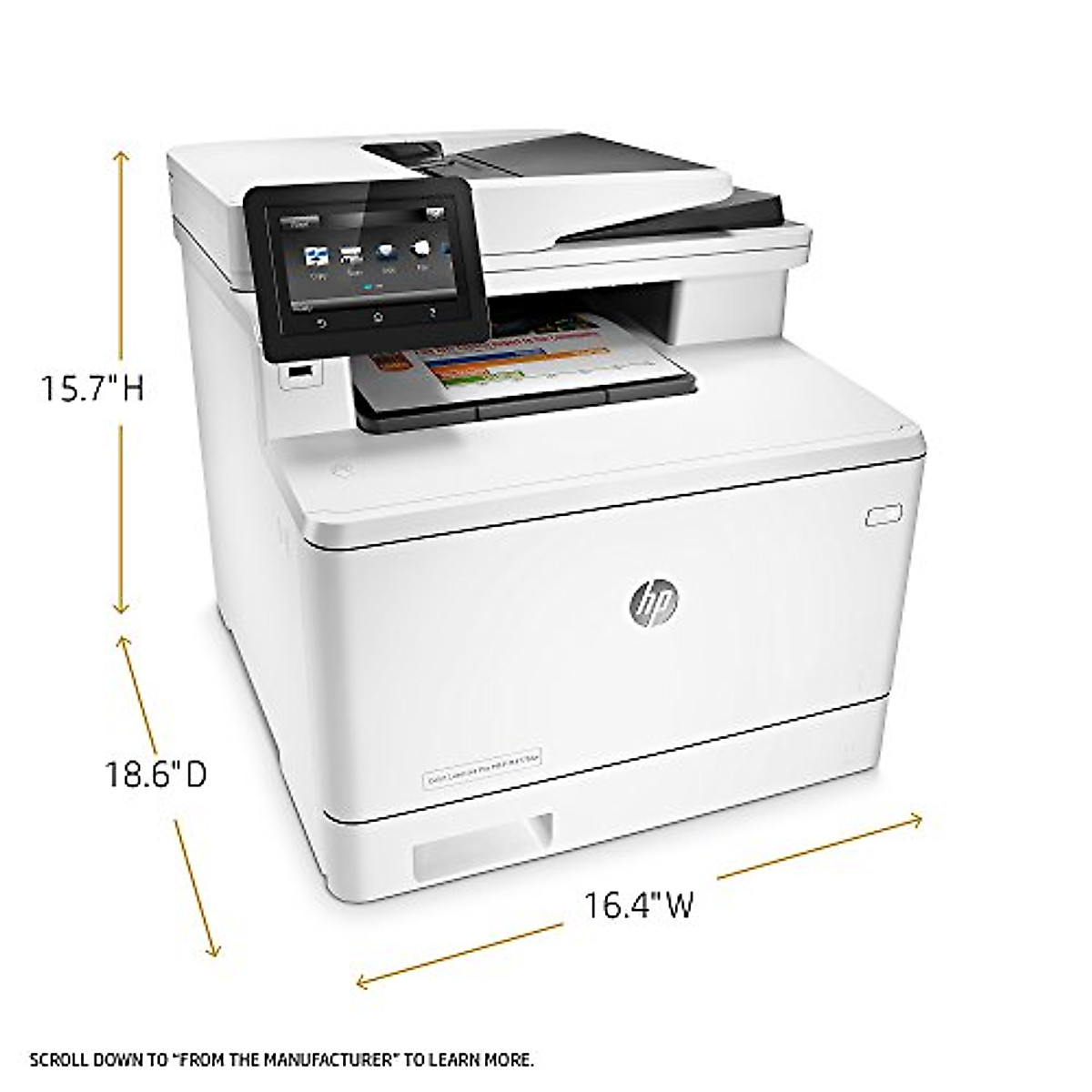 HP LaserJet Pro M477fdw All-in-One Wireless Color Laser Printer with Double-Sided Printing, Amazon Dash Replenishment ready (CF379A)