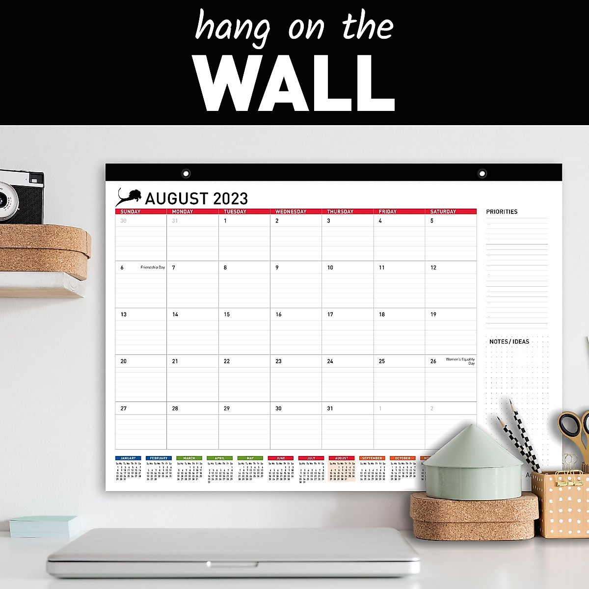 Desk Calendar 2023-2024 – Large Desktop Calendar Pad for Office or Home – Big Monthly Calendar 17" x 12" for Work with To-Do List & Notes | Calendar for Teachers, Student, Classroom (Runs 18 Months August 2023 - December 2024)