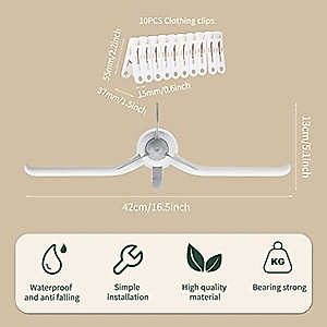 PXRJE Clothes Hanger Organizer Wall Mount, Creative Airplane Head, Adhesive Hanger Holder Organizer for Clothes Hangers, No Drilling Installation,with 10 Pcs Plastic Clothespins(Grey White)