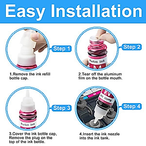 LCL Compatible Ink Bottle Replacement for Canon GI290 GI-290 G1200 G2200 G3200 G4200 G4210 (5-Pack 2Black Cyan Magenta Yellow)