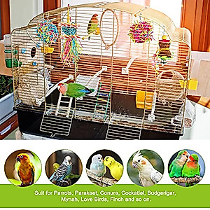 YUEPET 4 Pack Bird Shredder Toys Small Parrot Chewing Toys Parrot Cage Foraging Hanging Toy for Small Bird Parakeets Parrotlets Lovebirds Cockatiels