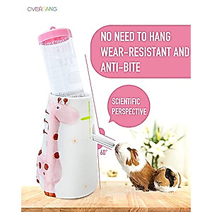 Guinea Pig Water Bottle, Small Animal Water Bottle No Drip, OVERTANG 2 in 1 125ml Rodent Pet Water Bottle No Drip for Cage Hanging Water Feeding Bottles Auto Dispenser for Hamster Guinea Pig Rabbit