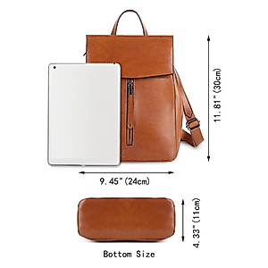 YALUXE Women's Genuine Leather Backpack Purse Fashion Shoulder Bag Handbag Daypack